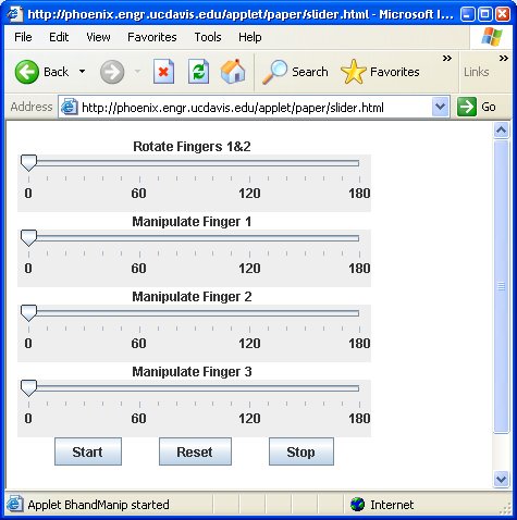 Browser having Java applet to control Mechatronic system